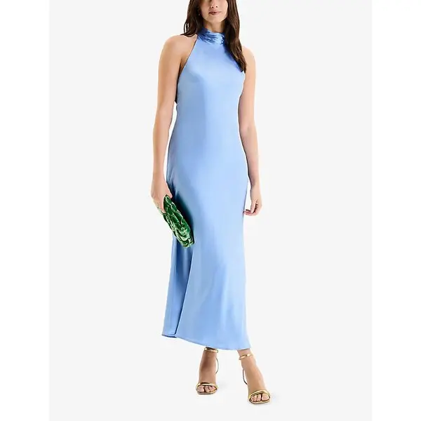 OMNES Seychelles Halterneck Maxi Dress - Blue