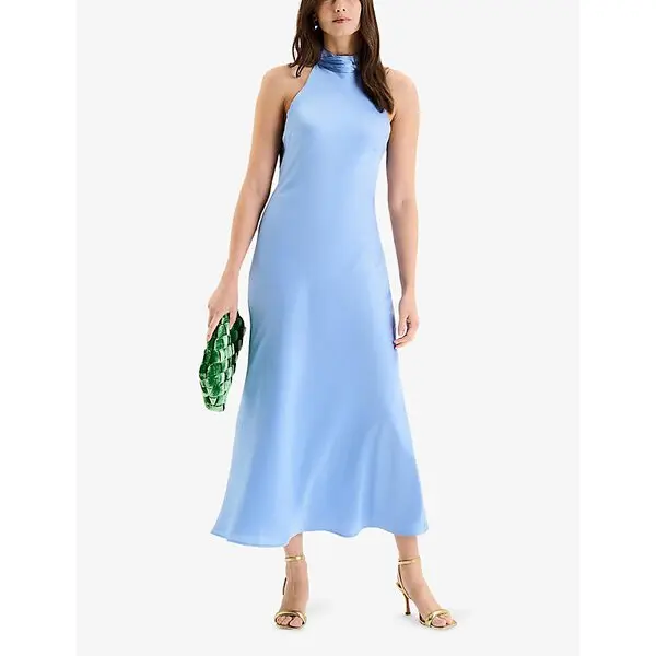 OMNES Seychelles Halterneck Maxi Dress - Blue