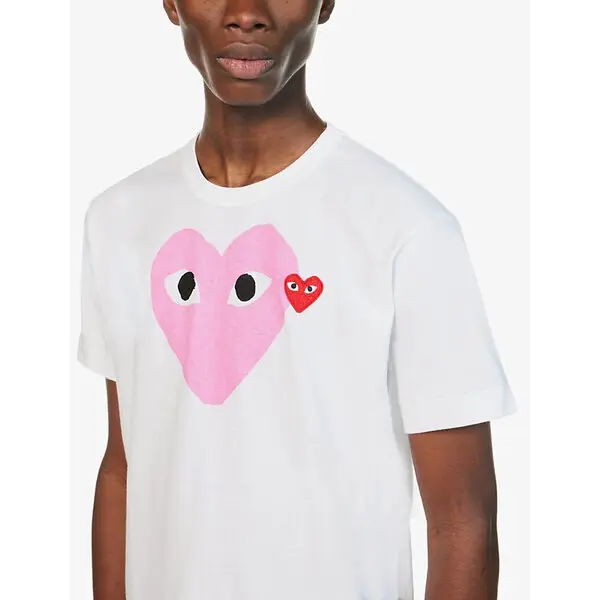 Play Comme Des Garcon Heart Logo-motif Cotton-jersey T-shirt