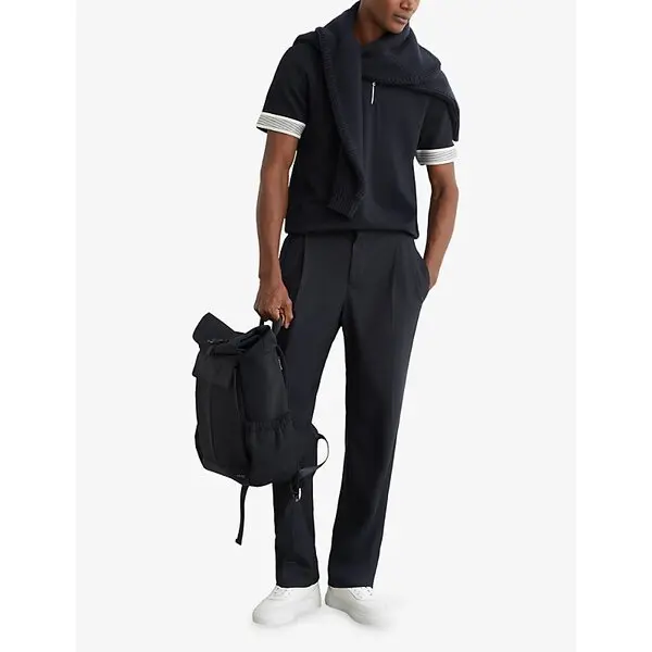 REISS Bruno Half-zip Stretch-woven Polo Shirt
