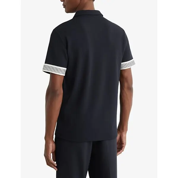 REISS Bruno Half-zip Stretch-woven Polo Shirt