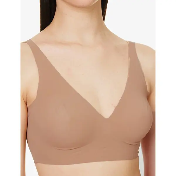 Wolford Pure Skin V-neck Stretch-woven Bra - Fairly Light