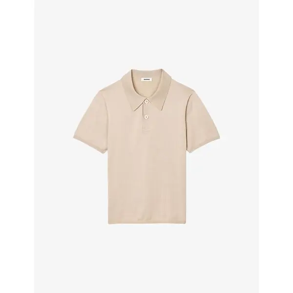 Sandro Slightly-shiny Stretch-woven Polo-shirt