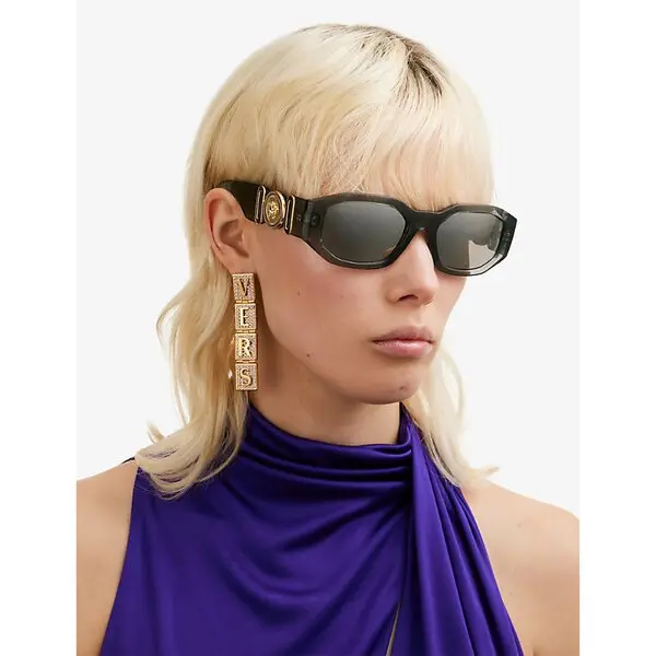 Versace Ve4361 Rectangle Frame Sunglasses - Grey