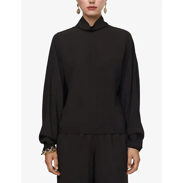 JOSEPH Funnel-neck Crepe Blouse