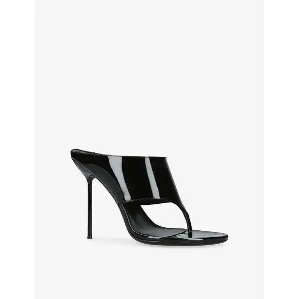 Paris Texas Lidia Thong 105 Patent Leather Mules - Black
