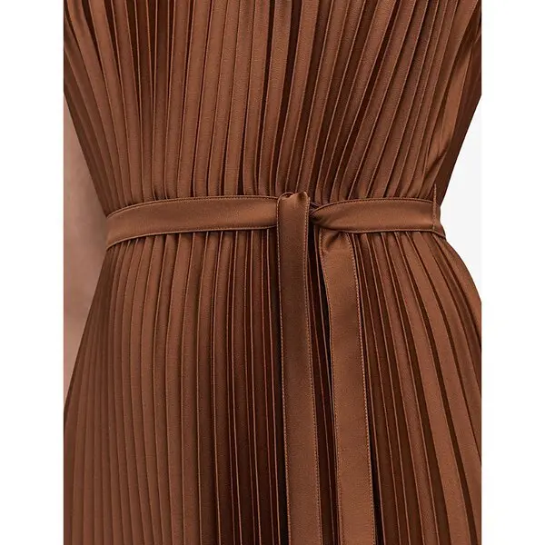 JOSEPH Volta Plissé Woven Midi Dress