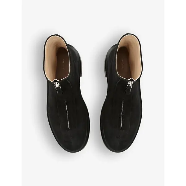 THE ROW Zipped-front Platform-sole Ankle Boots - Black