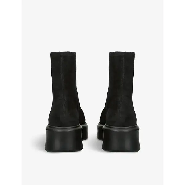 THE ROW Zipped-front Platform-sole Ankle Boots - Black