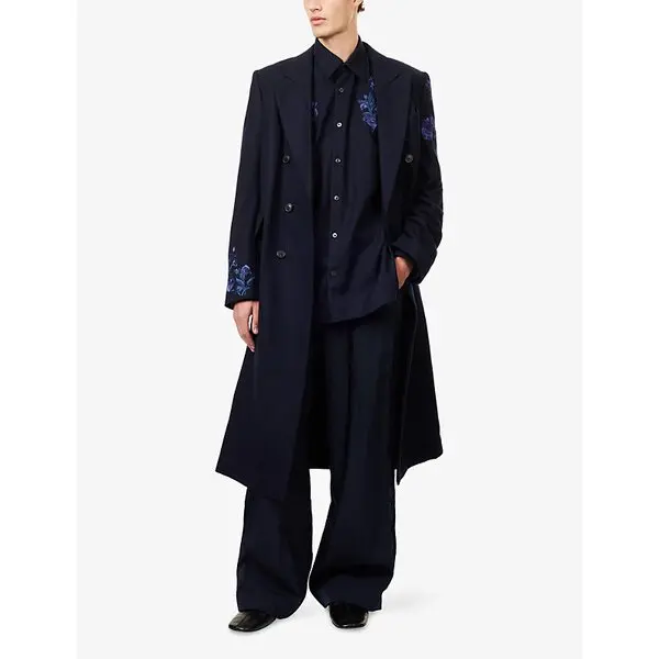 Dries Van Noten Croom Embroidered Wool Shirt