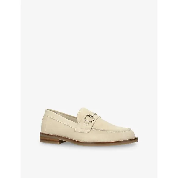DUKE + DEXTER Horse-bit Leather Loafers - Beige