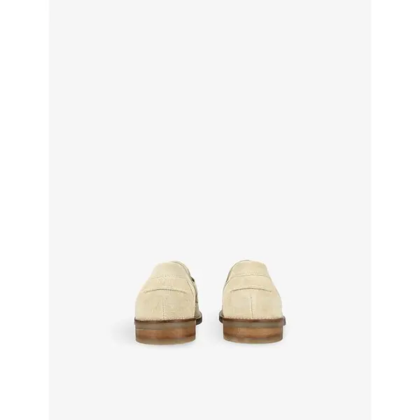 DUKE + DEXTER Horse-bit Leather Loafers - Beige