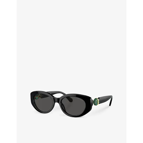 SWAROVSKI Oval Gem-embellished Acetate Sunglasses