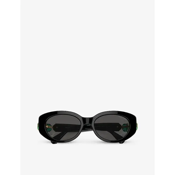 SWAROVSKI Oval Gem-embellished Acetate Sunglasses