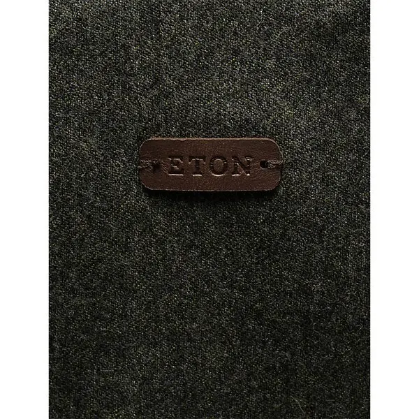 Eton Solid Wool Flannel Gilet - Mid Green