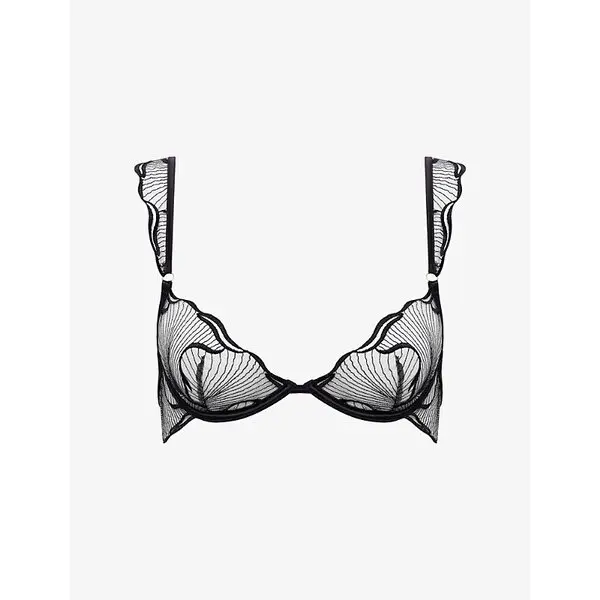 Bluebella Marabel Embroidered Sheer Lace Bra - Black/sheer