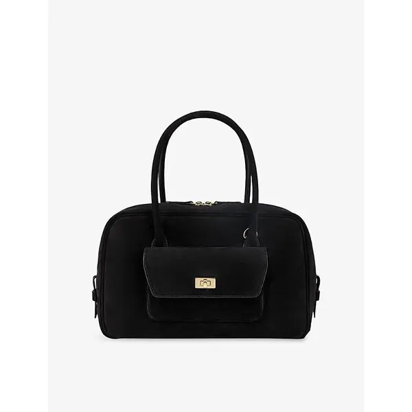 Sandro Ezmeh Suede Top-handle Bag - Black