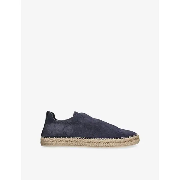 Zegna Triple Stitch Suede Espadrilles - Blue