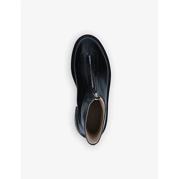 THE ROW Zipped Chunky-sole Leather Ankle Boots - Black