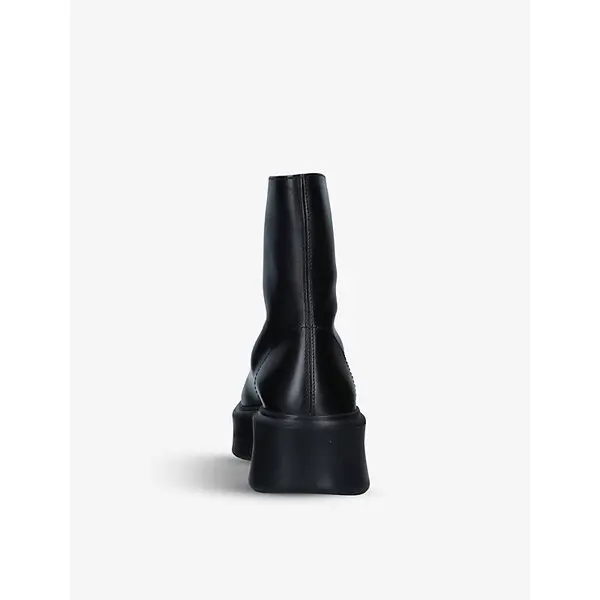 THE ROW Zipped Chunky-sole Leather Ankle Boots - Black