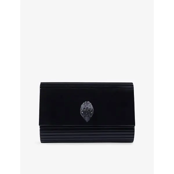 Kurt Geiger Party Eagle-embellished Perspex Clutch - Black