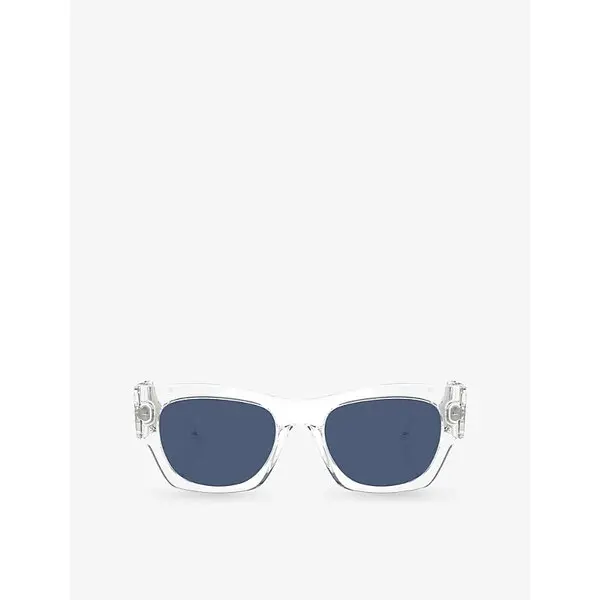 Versace Pillow-frame Acetate Sunglasses - Clear