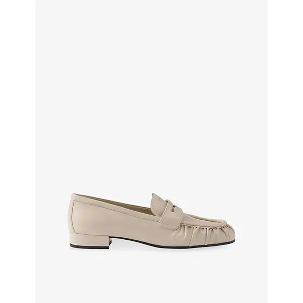 Prada Brand-foiled Leather Loafers