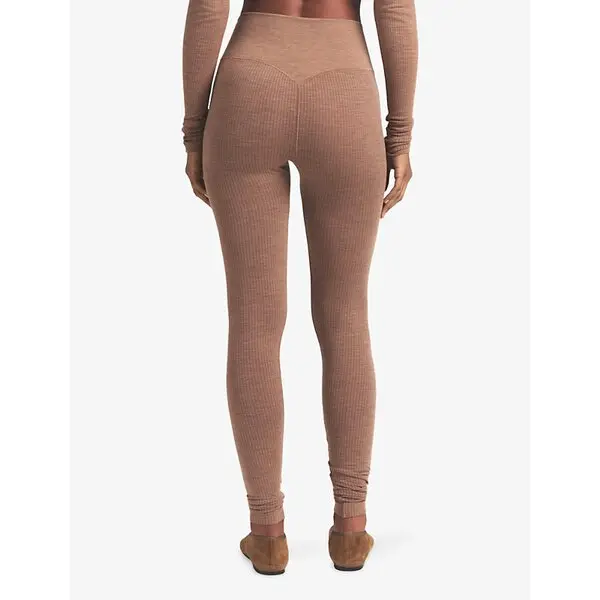 SKIMS High-waisted Ribbed Wool-blend Leggings