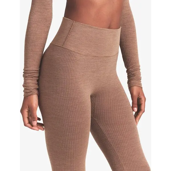 SKIMS High-waisted Ribbed Wool-blend Leggings