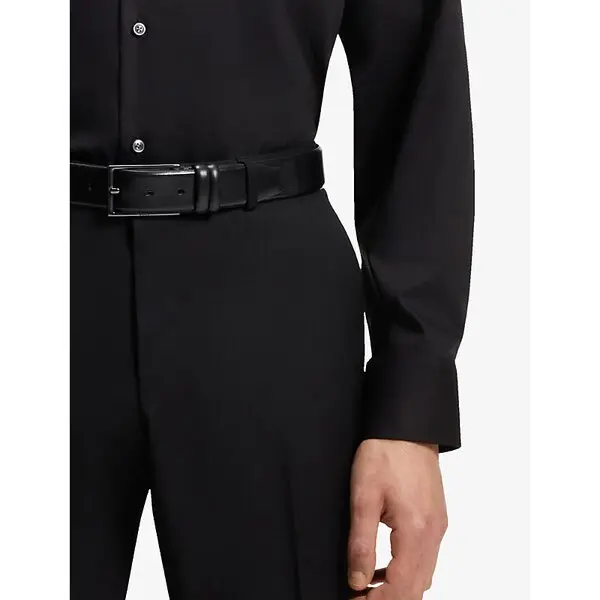 BOSS Branded Leather Belt - Black