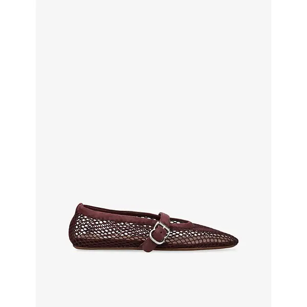 Alaïa Ballerina Mesh Ballet Flats - Wine