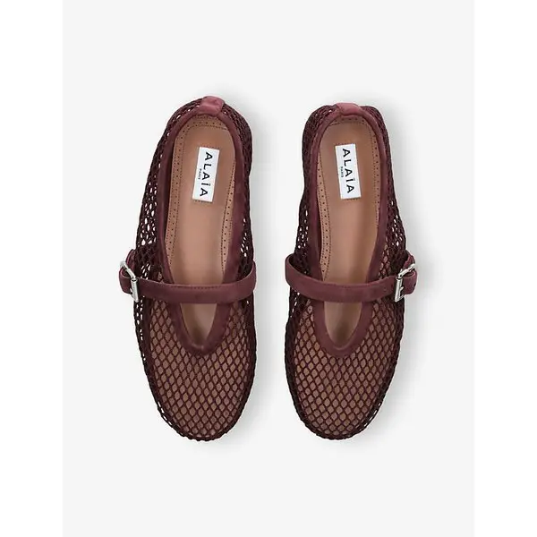 Alaïa Ballerina Mesh Ballet Flats - Wine