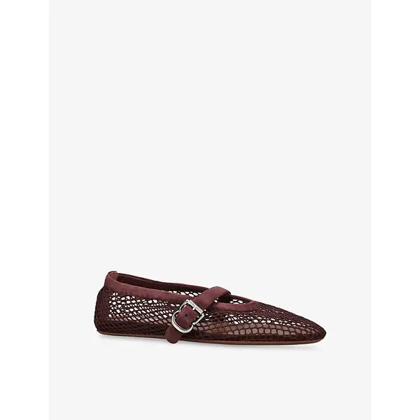 Alaïa Ballerina Mesh Ballet Flats - Wine