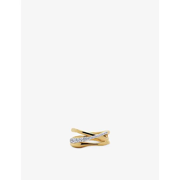 Monica Vinader Nura Pavé 18ct Yellow Vermeil And Lab-grown Diamond Ring - Gold
