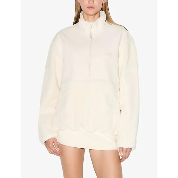 SKIMS Teddy Logo-embellished Fleece Sweatshirt