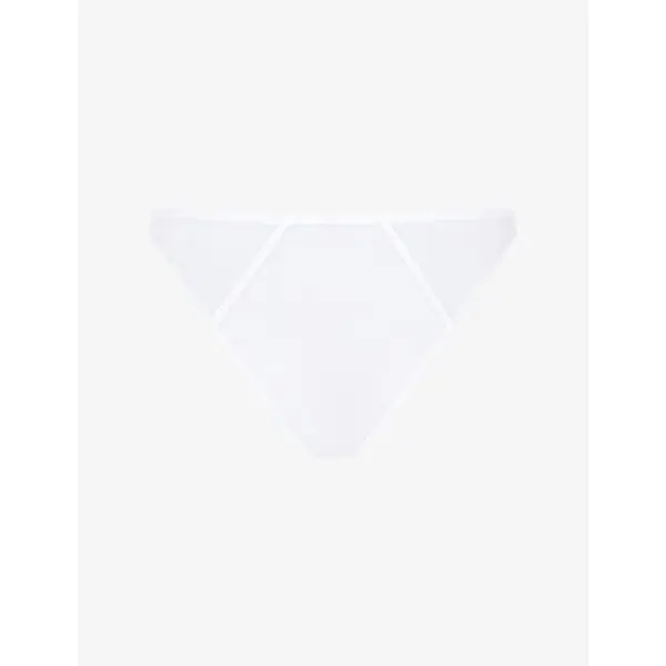 Agent Provocateur Rosia Bow-embroidered Mid-rise Woven Briefs - White