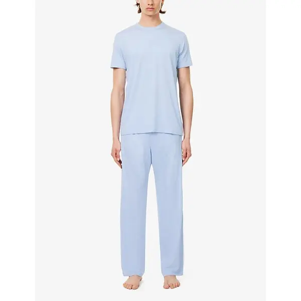 Derek Rose Basel Relaxed-fit Stretch-woven Pyjama Bottoms - French
