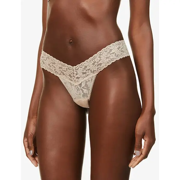 Hanky Panky Signature Lace Low-rise Stretch-jersey Thong - Chai