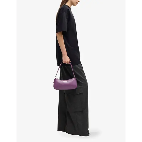 Hugo Logo-plaque Croc-embossed Leather Shoulder Bag