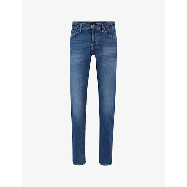 BOSS Regular-fit Straight-leg Mid-rise Stretch-denim Jeans