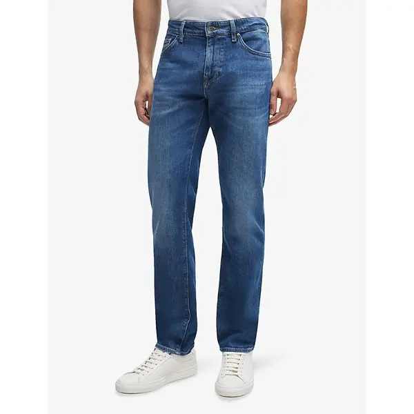 BOSS Regular-fit Straight-leg Mid-rise Stretch-denim Jeans