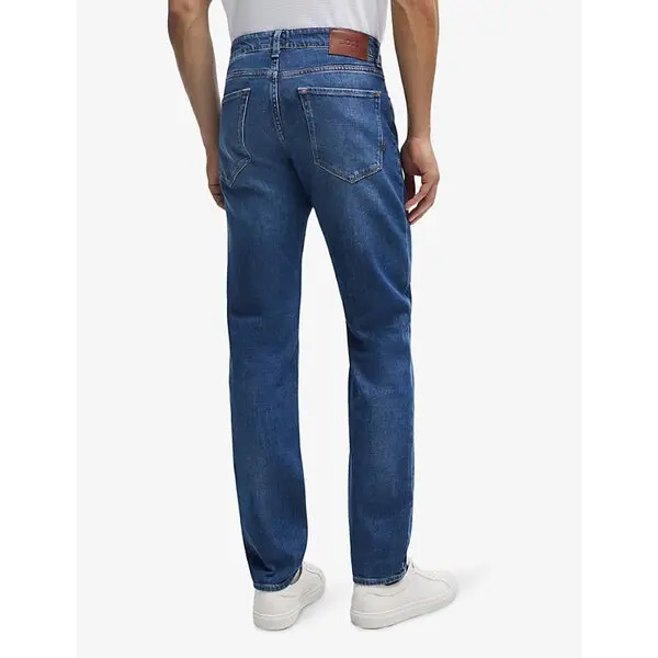BOSS Regular-fit Straight-leg Mid-rise Stretch-denim Jeans
