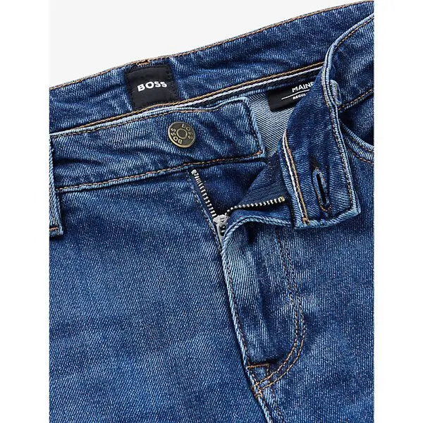 BOSS Regular-fit Straight-leg Mid-rise Stretch-denim Jeans