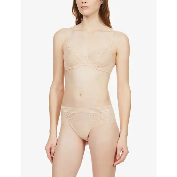 Wacoal Raffiné Floral-embroidered Stretch-lace Bra