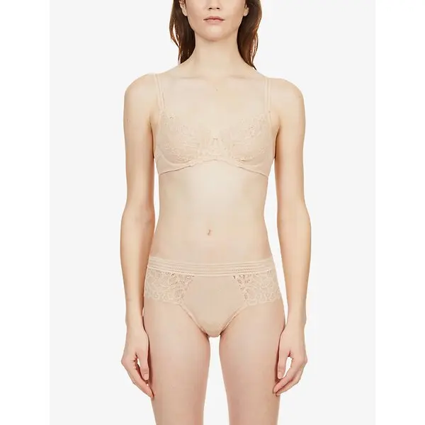 Wacoal Raffiné Floral-embroidered Stretch-lace Bra