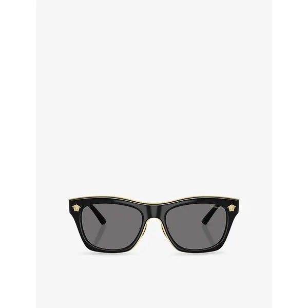 Versace Rectangle-frame Acetate Sunglasses - Black