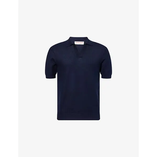 Orlebar Brown Horton Short-sleeve Knitted Polo Top