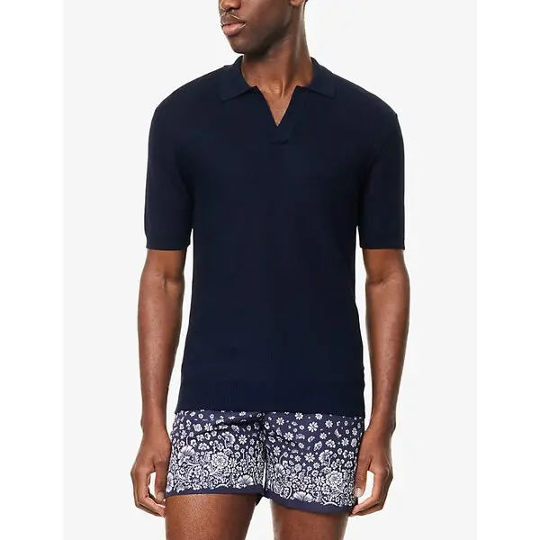 Orlebar Brown Horton Short-sleeve Knitted Polo Top
