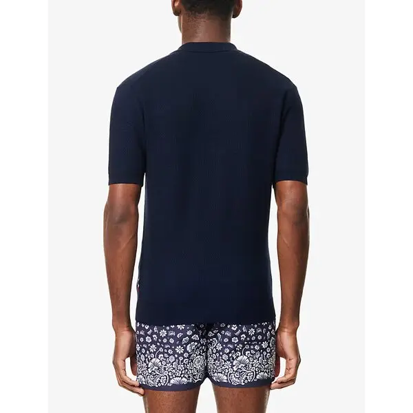 Orlebar Brown Horton Short-sleeve Knitted Polo Top