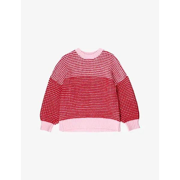 RO&ZO Knitted Wool-blend Jumper With Contrast Stitching